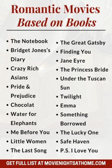 23 Best Romance Movies Based on Books That You’ll Love
